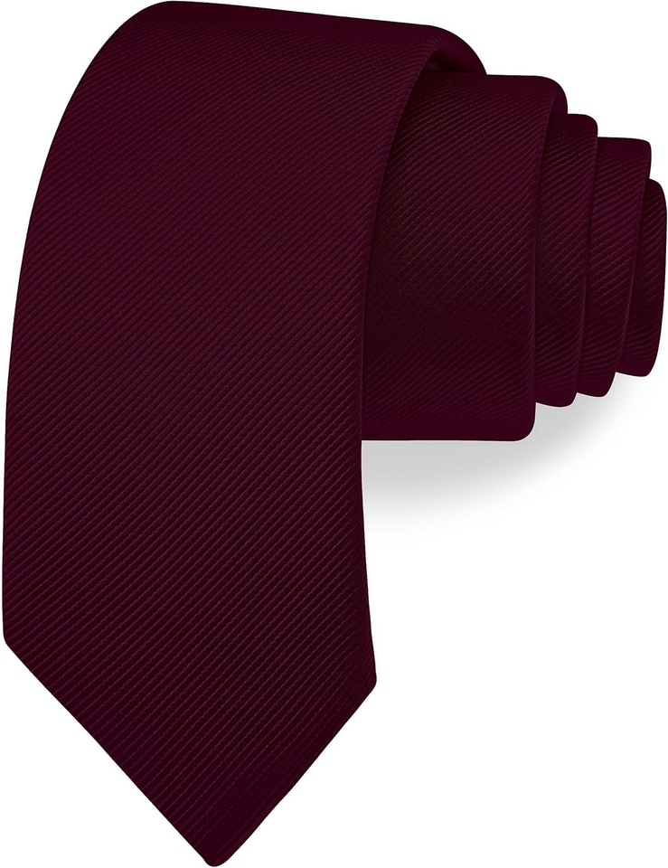 Branduce 2.4"（6Cm） Solid Pure Color Skinny Tie Plain Slim Necktie for ...