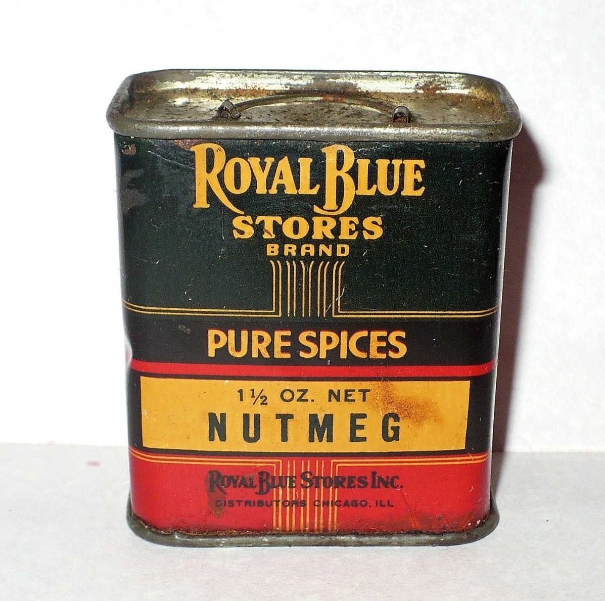 VINTAGE ROYAL BLUE NUTMEG SPICE 1/2 FULL TIN 1 1/2 OZ. | eBay