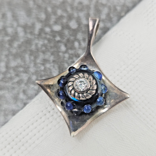 Vintage Marcus Max Sterling Silver Starburst Star Cluster Pendant w ...