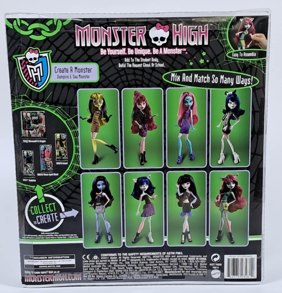 Monster High Create A Monster Starter Pack Vampire And Sea Monster New ...
