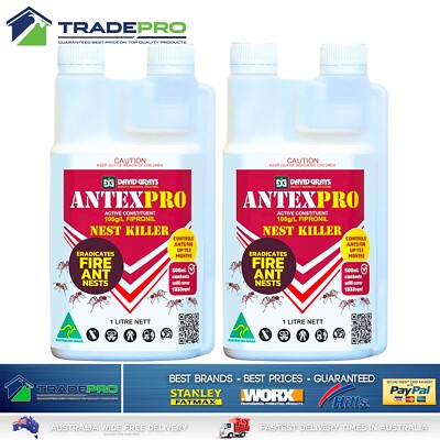 2x Ant Nest Killer Spray 1L Antex PRO Fipronil 100g/L Fireant Pest ...