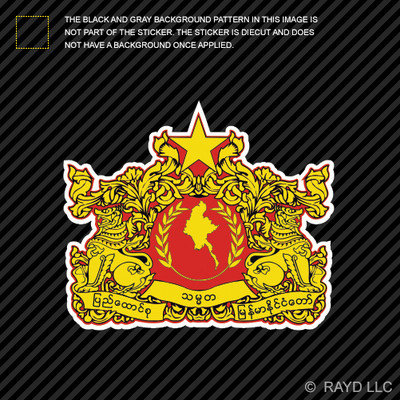Burmese State Seal Sticker Decal Self Adhesive Vinyl Burma flag MMR MM ...