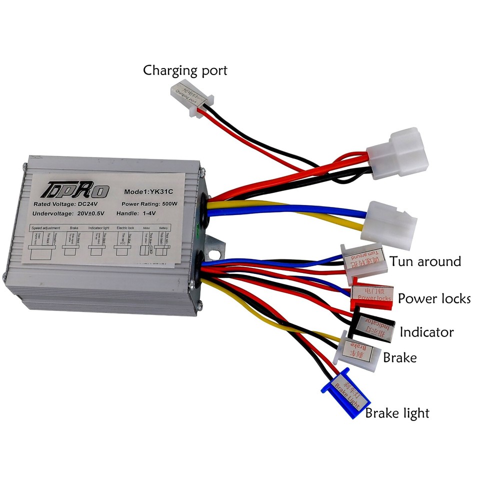 500W 24V Brush Electric Motor Controller for Scooter Bicycle BIKE Go ...
