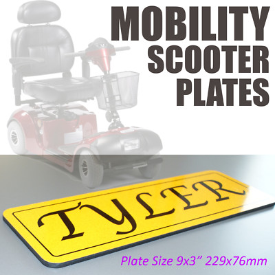 Mobility Scooter Plaque Sign Reflective 9x3 Yellow Shatterproof Acrylic ...