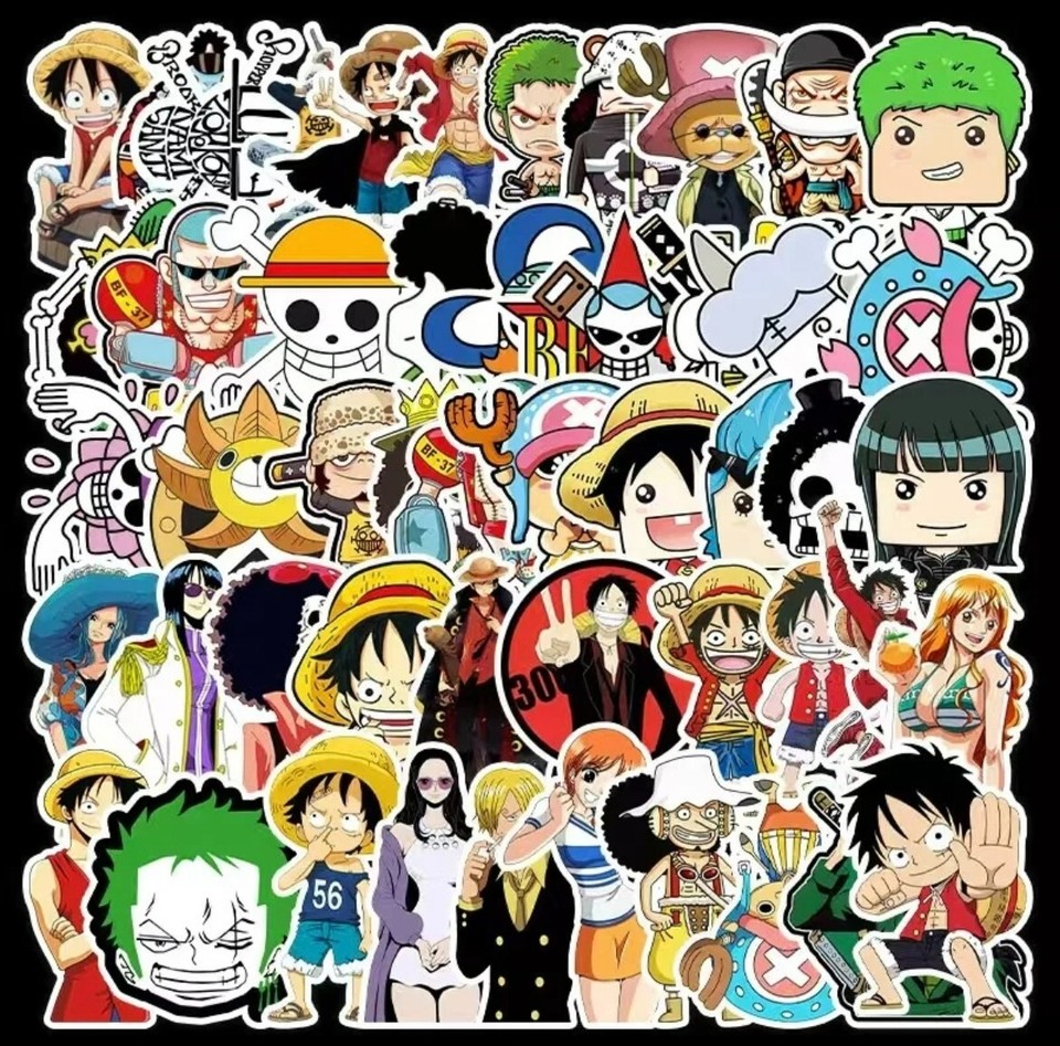 One Piece Anime Stickers- 50 Pcs - Bottle, laptop, luggage -New & Free ...