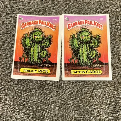 GPK Garbage Pail Kids 1985 Series 2 Prickly Rick (OS2 60a) & 60b Cactus ...