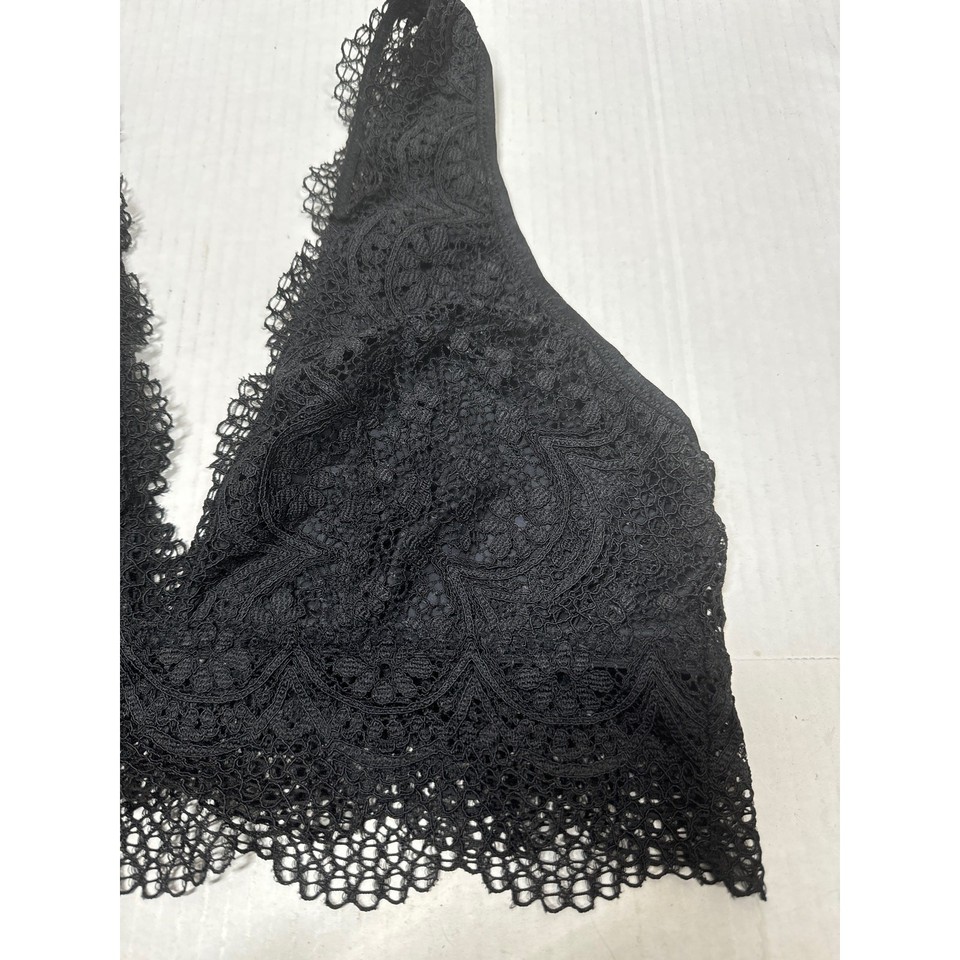 Victoria’s Secret Black Unlined Lace Pull Up Bralette No Wire Non ...