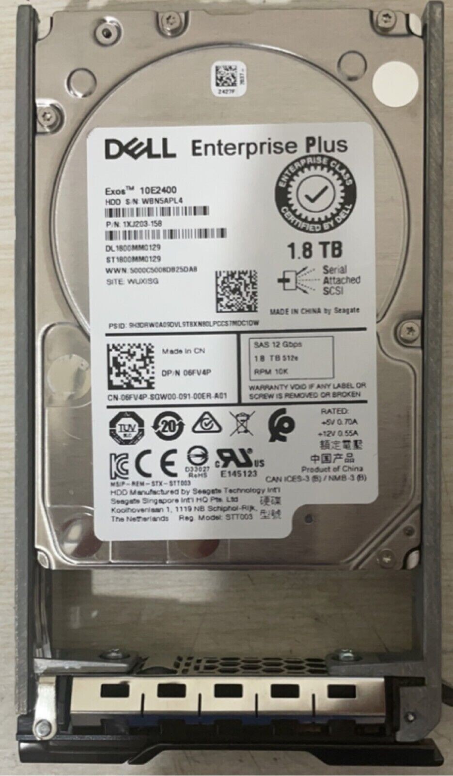 0JY57X+6FV4P+DELL+Enterprise+Plus+1.8TB+10K+SAS+12Gbp+2.5+512e+HDD ...