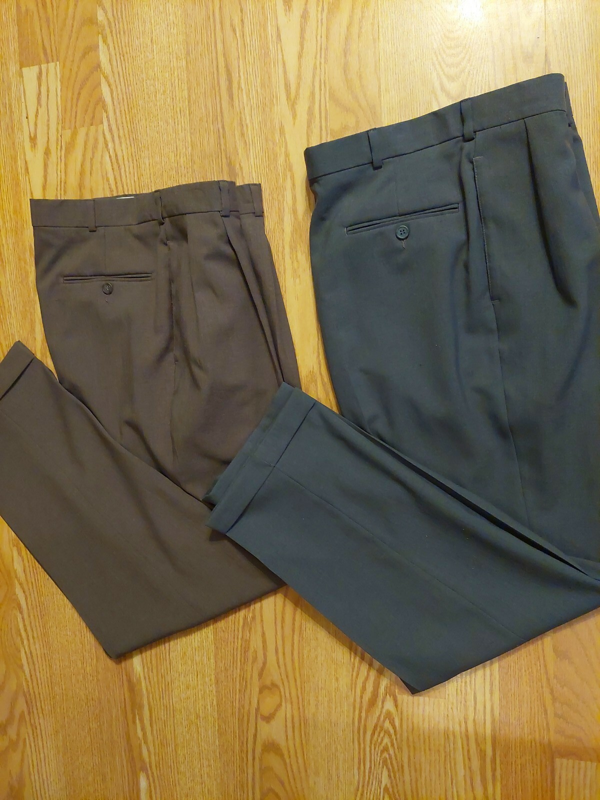 SLATES DRESS PANTS MEN'S 33 X 32 PLEATED CUFFED (LOT OF 2) POLYESTER | eBay