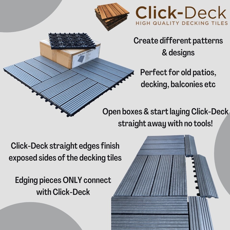CLICK-DECK - COMPOSITE Decking Tiles Interlocking Deck Tile Patio ...