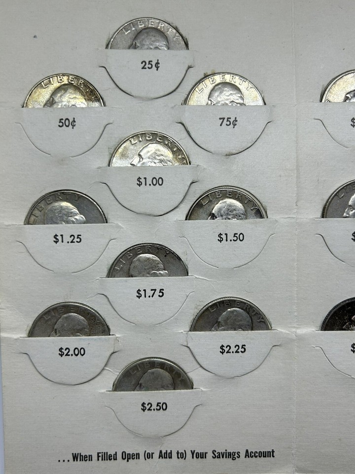 Vintage Bank coin savings Booklet full of silver quarters | eBay
