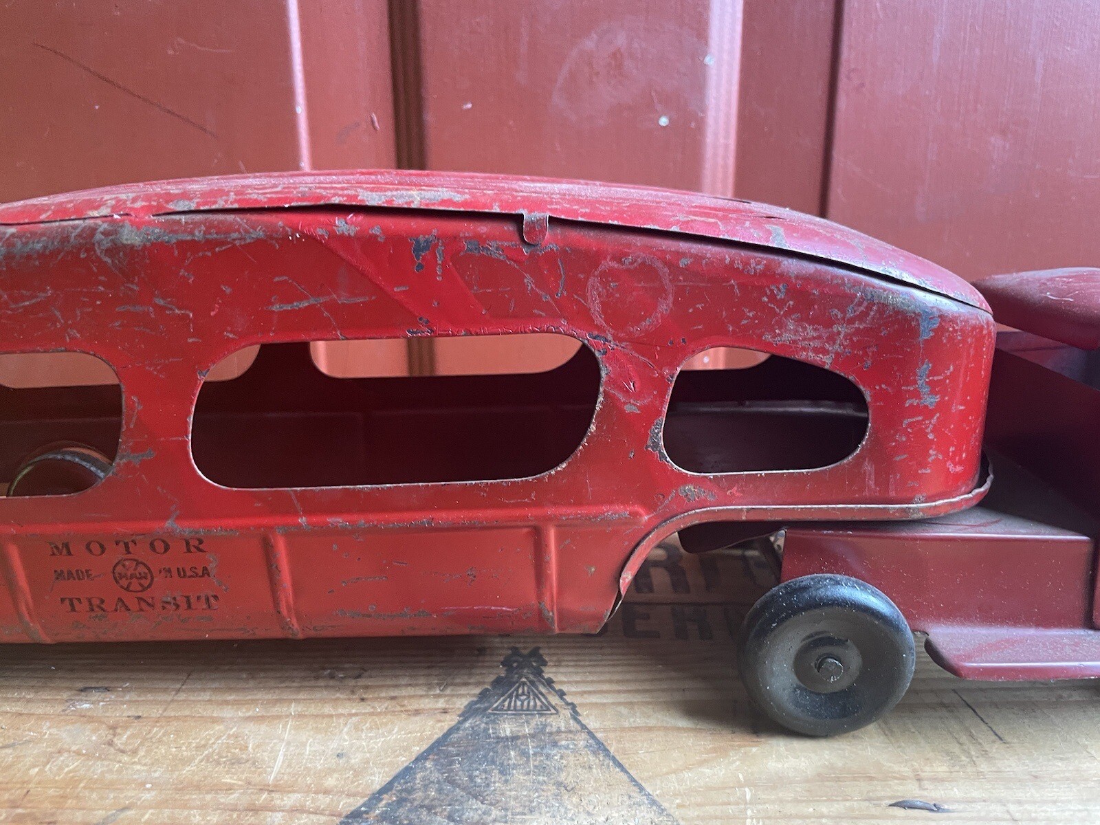 Vintage Marx 1950's Deluxe Auto Transport Car Hauler Truck Carrier ...