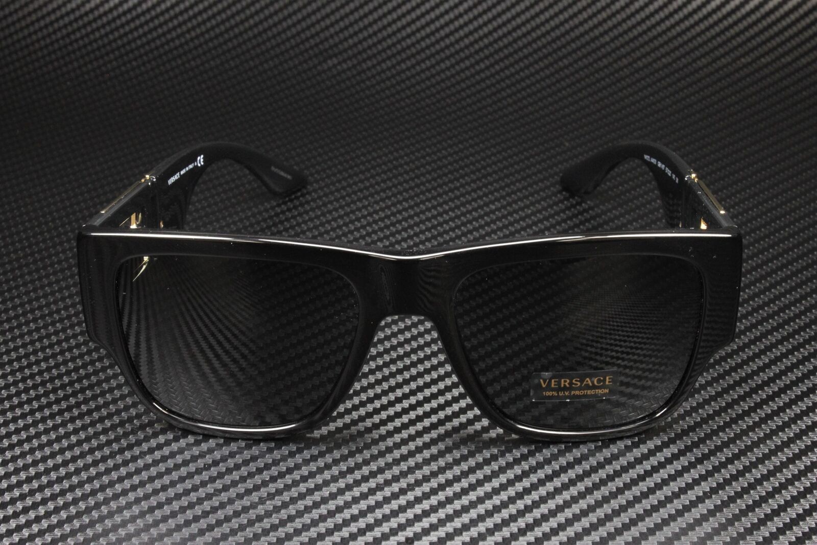 VERSACE VE4403 GB1 87 Black Square men's 57 mm Sunglasses 8056597353304 ...
