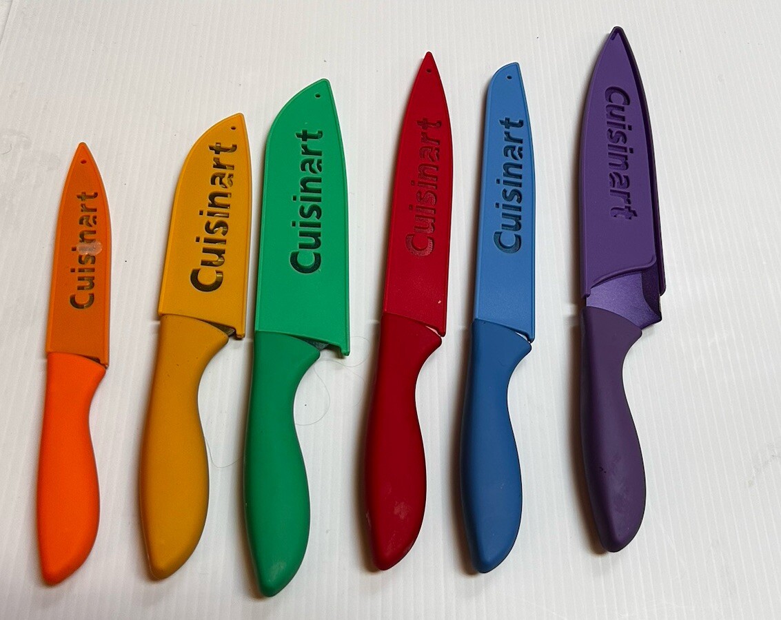 Set of 6 Cuisinart Color Coded Knives with Sheaths | eBay