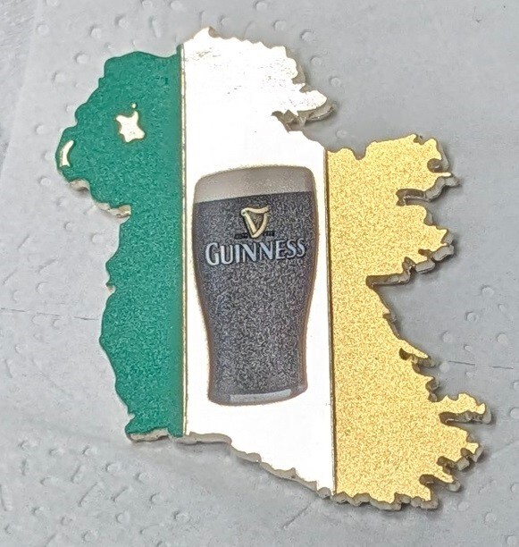 Guinness Gold Silver Ireland Map Flag Coin Bottle Label Dublin Pub Beer ...