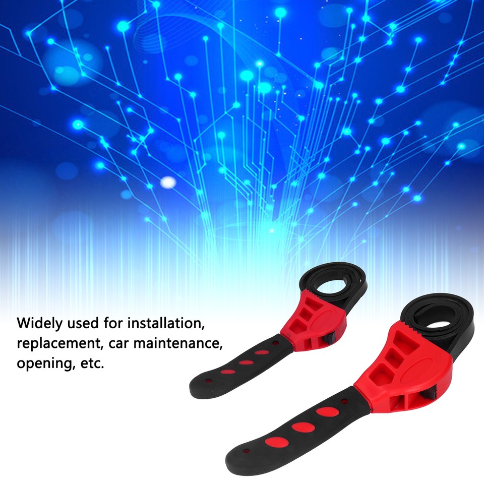 2 Pcs Belt Wrench Multi Purpose Adjustable Rubber Strap Wrench 6in 8in ...