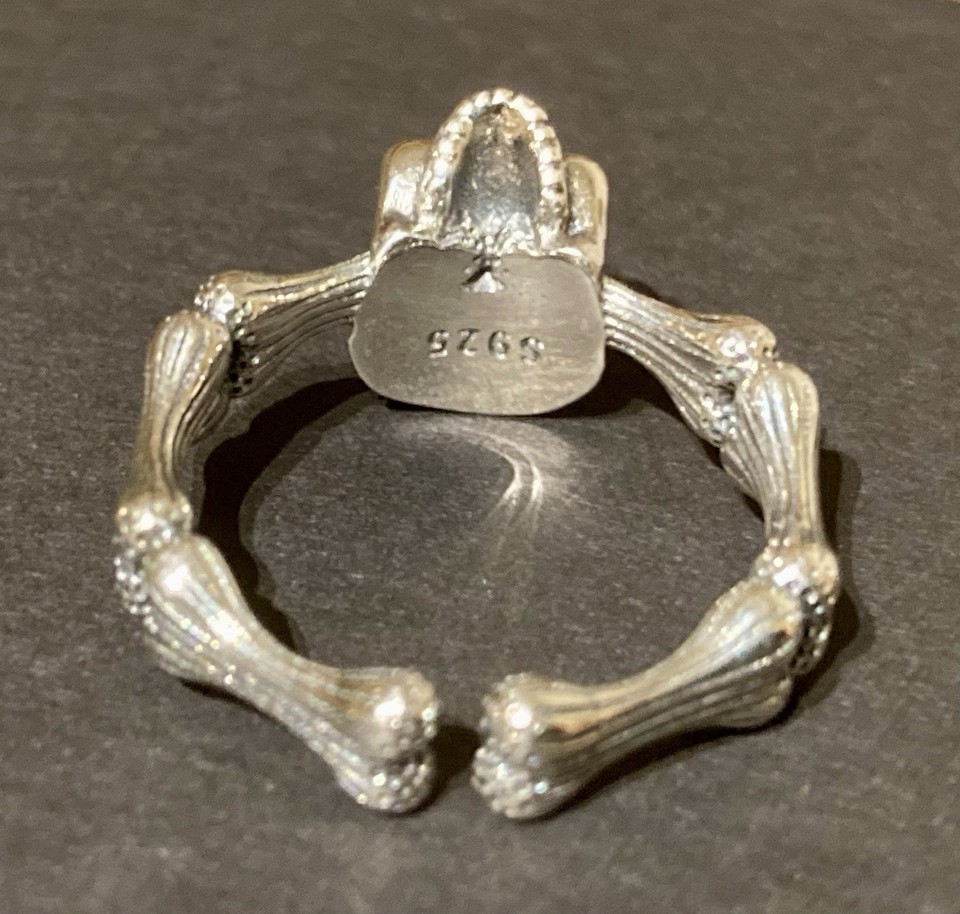 Retro Vintage 925 Sterling Silver Skull Bones Ring | eBay