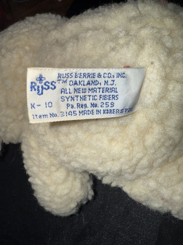 Vintage 1986 Snuggle Bear Plush Russ Berrie Lever Brothers Teddy Bear ...