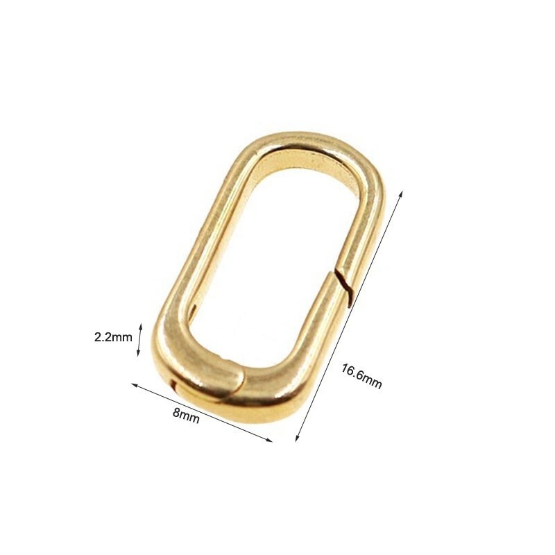 Solid Gold Oval Snap Push Connector Lock Metal Lobster Clasps Jewelry ...