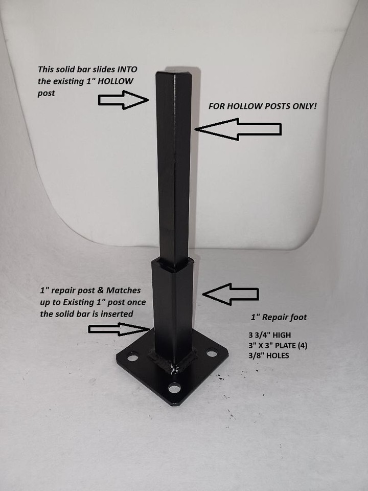 Broke Rusted Post REPAIR 2pk 3.75"H No weld SLIPS IN 1" POST cover ...