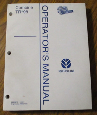 New Holland TR98 Combine Operators Owners & Maintenance Manual 1995 NH ...