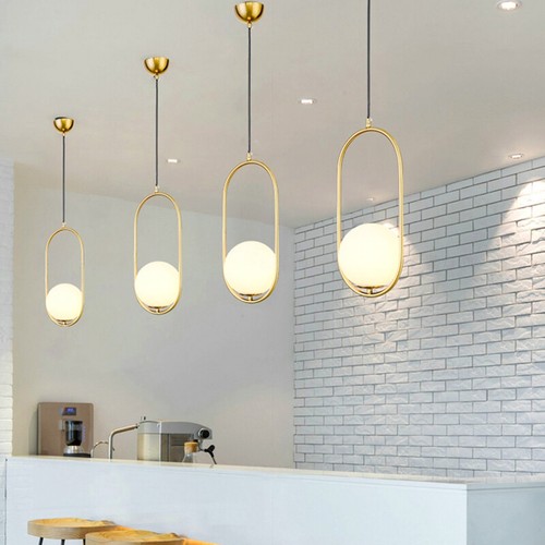 Bar Pendant Light Modern Ceiling Lights Gold Lamp Kitchen Glass Pendant ...