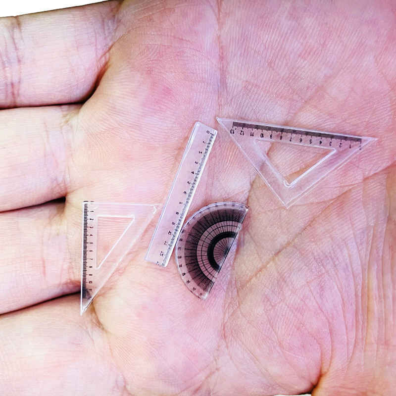 4Pcs 1:12 Dollhouse Miniature Triangle Ruler Straightedge Protractor ...