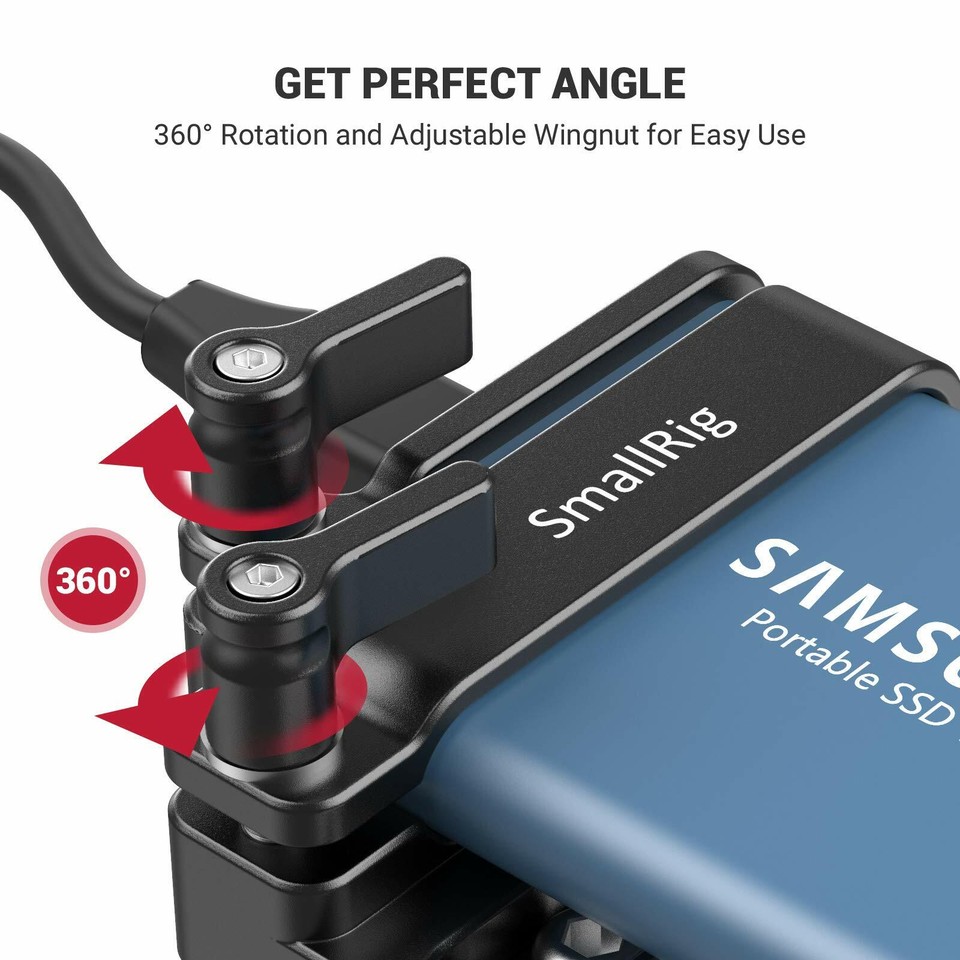 SmallRig Camera Cage 2203B+ T5 SSD Holder Mount 2245B for BMPCC 4K & 6K ...