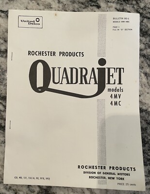 Rochester Quadrajet 4MV 4MC Tech Bulletin Reprint | eBay