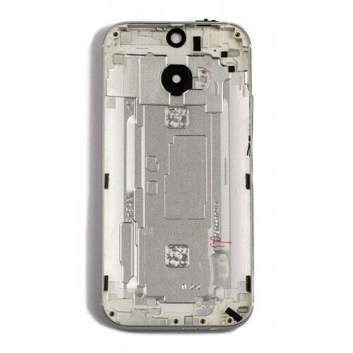 HTC One M8 Grey Housing Battery Case Back Door Cover Camera Lens ...
