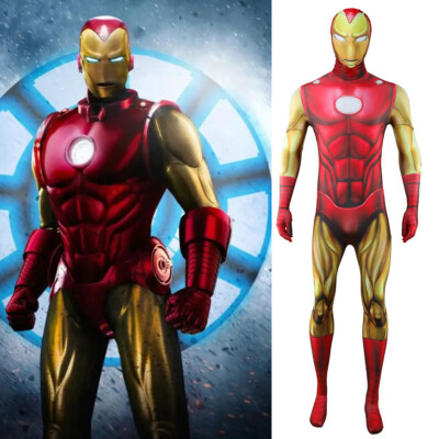 Iron Man Jumpsuit Cosplay Costume Tony Stark Bodysuit Adult Kids ...
