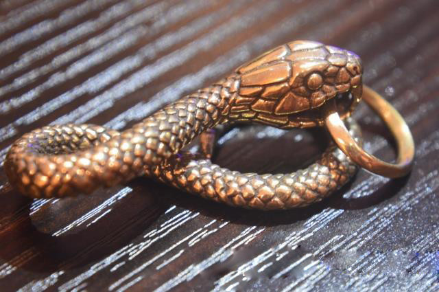 Solid Brass Vintage Snake Wallet Jeans Waist Buckle Clip Keychain ...