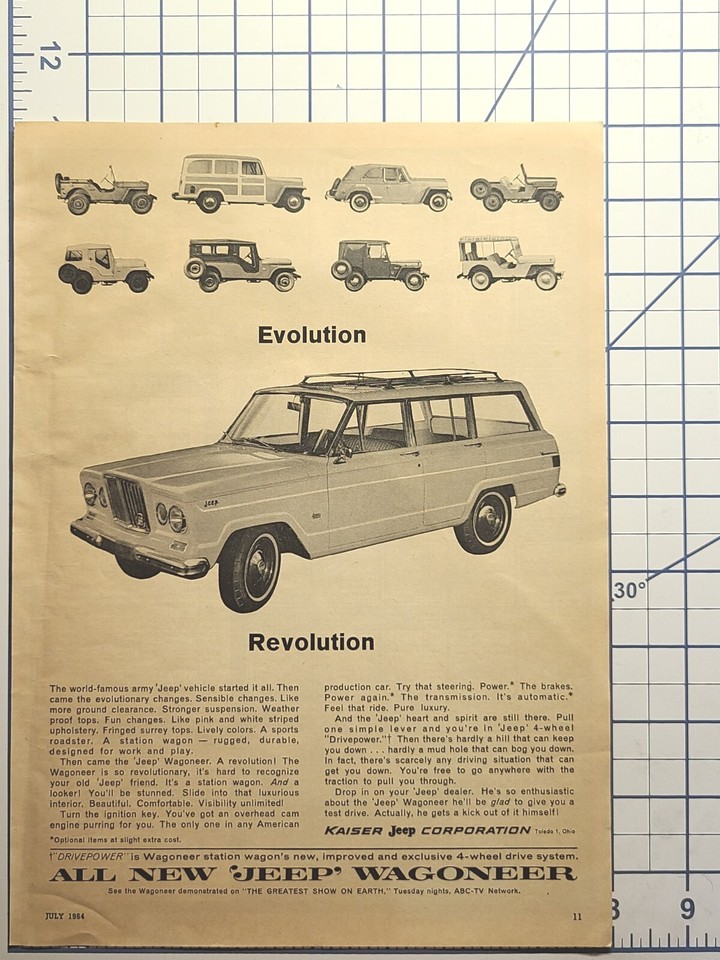 '64 Jeep Wagoneer Evolution Revolution Toledo OH Vintage Print Ad 1964 ...