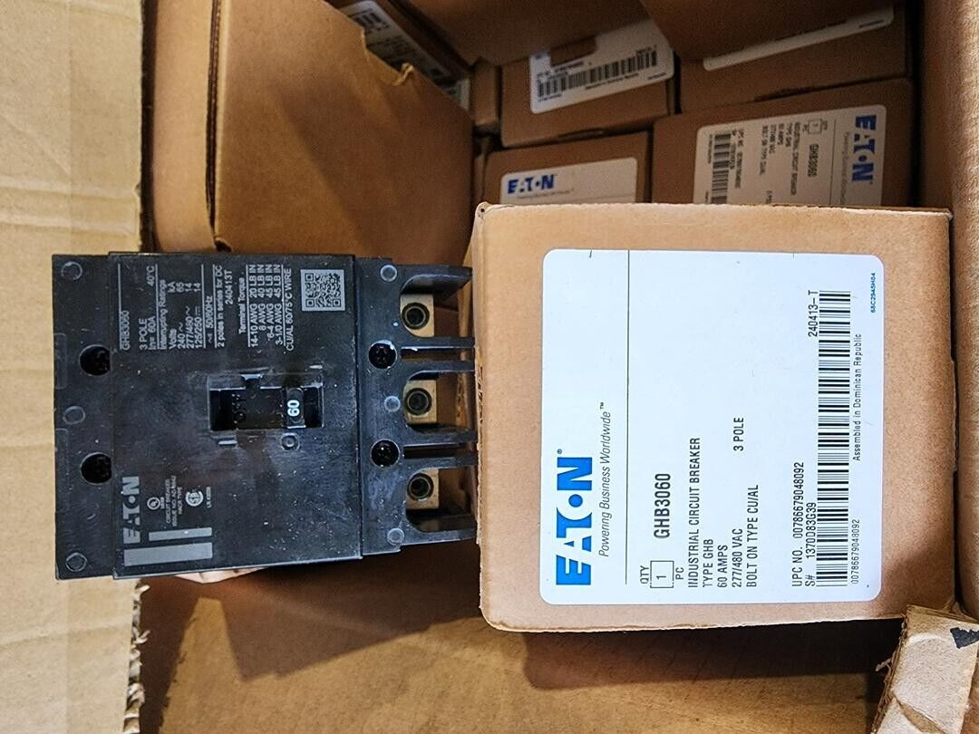 NEW Eaton Cutler Hammer GHB3060 3 Pole 60 Amp 480/277V Circuit Breaker ...