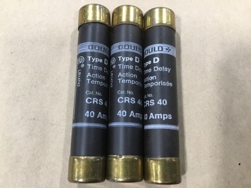 Lot Of 3 Gould Shawmut CRS40 Fuses 40A 600V Fuse Time Delay #20F66 | eBay