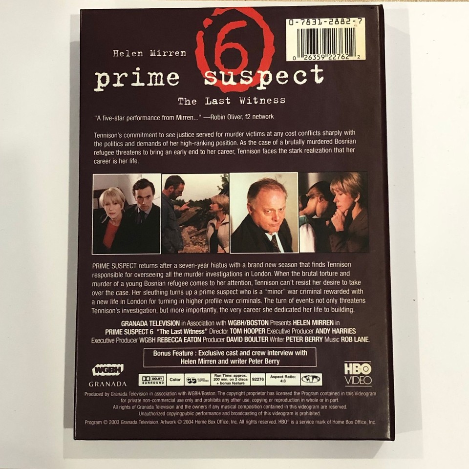 Prime Suspect 6 The Last Witness DVD Helen Mirren Drama TV Movie ...