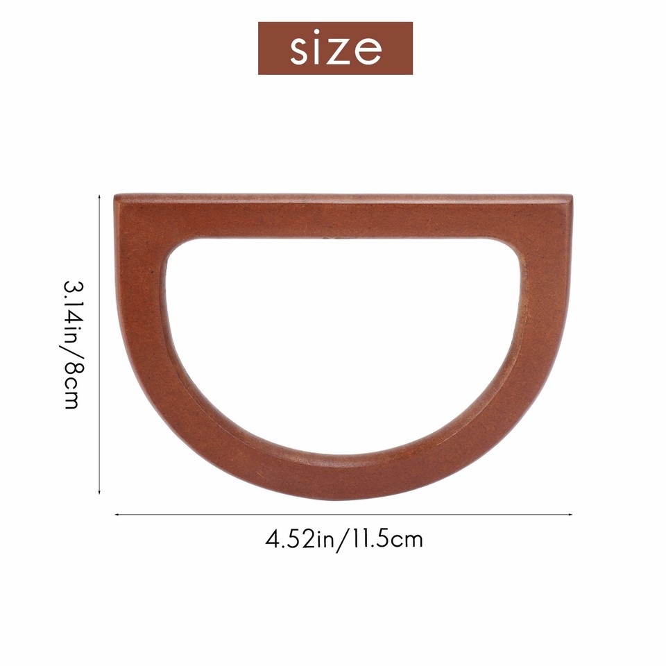 4PCS D-Shaped Wooden Purse Handles, Wood Replacement Handles for DIY ...