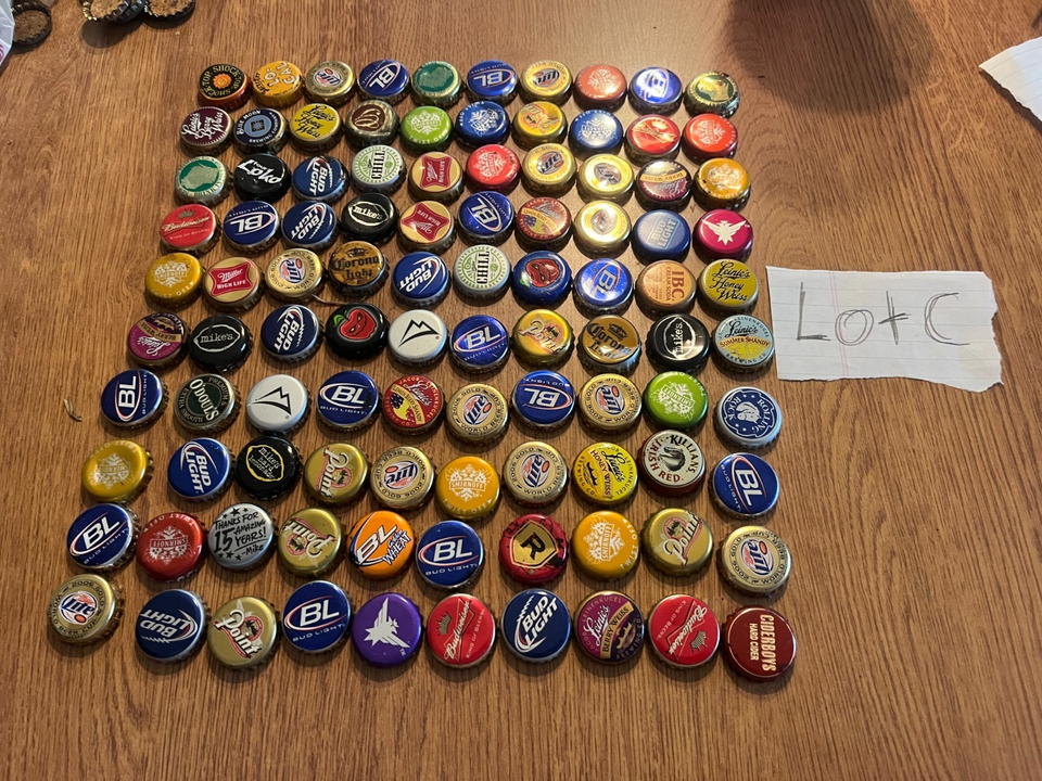 100 Beer Bottle Caps Mixed Recycle Upcycle Craft Projects Collecting ...