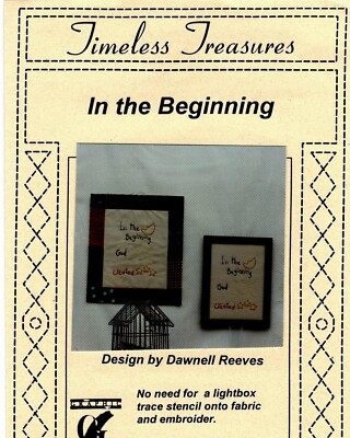 In the Beginning Stitchery Embroidery Pattern by Timeless Treasures | eBay