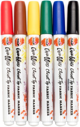 Tulip Graffiti Fabric Markers 6/Pkg Rainbow - Chisel Tip 17754380425| eBay