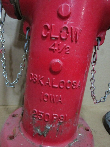 Clow Fire Hydrant 4-1/2 Oskaloosa Iowa 250 PSI 47973WIS | eBay