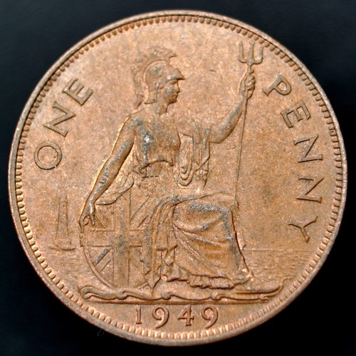 1949 Great Britain 1 Penny (George VI) Coin, km869 - Beautiful Coin 🇬🇧 ...