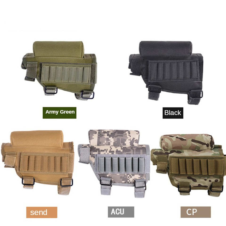 Tactical Rifle Butt Stock Cheek Rest Pad Left/Right Hand Ammo Carrier ...