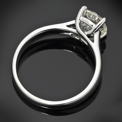 Solitaire 1.03 Carat VS2/G Round Diamond Engagement Ring 14k White Gold ...