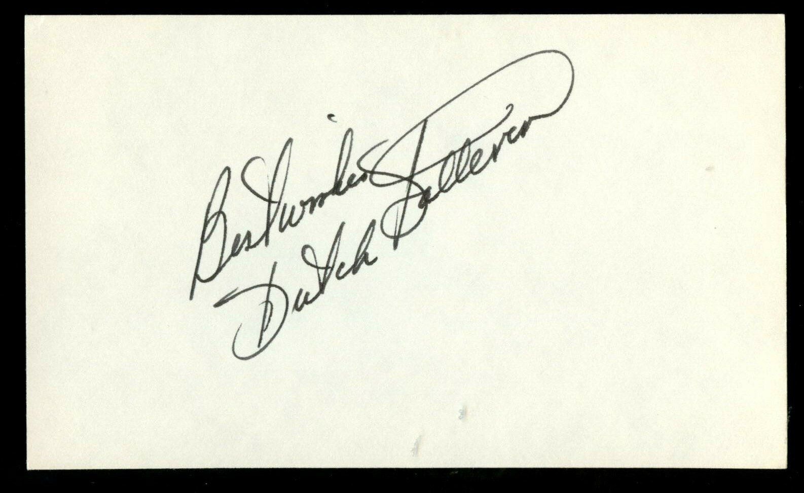 Dutch Dotterer d.1999 signed autograph auto 3x5 index card Baseball ...