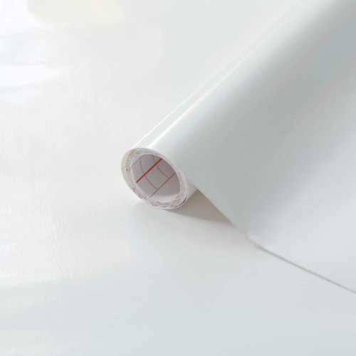 Peel and Stick Contact Paper White Glossy Plain Look Self-Adhesive Film ...