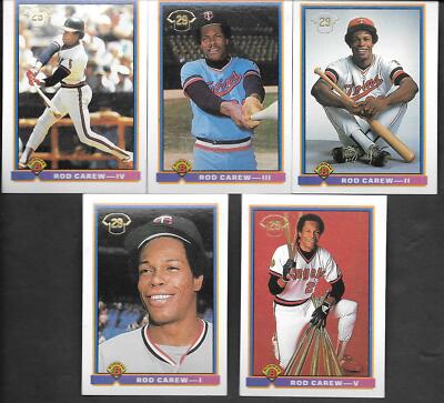 ROD CAREW 1991 Bowman (1-5) card set California Angels/Minnesota Twins ...