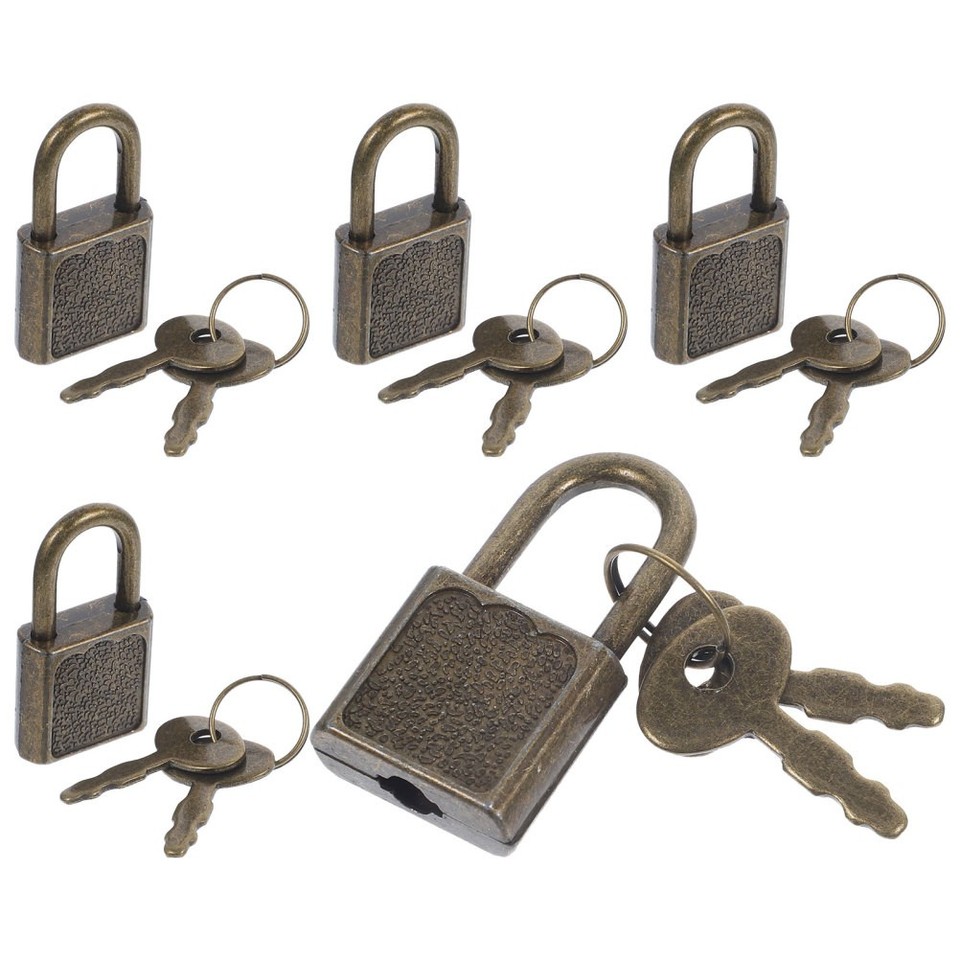 5 Sets Mini Padlock With Key Plastic Locks For Treasure Box Kids Lock ...