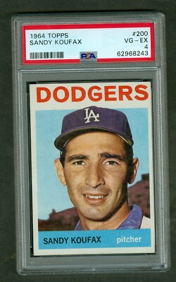 Sandy Koufax 1964 Topps #200 LA Dodgers Vintage PSA 4 VGEX | eBay