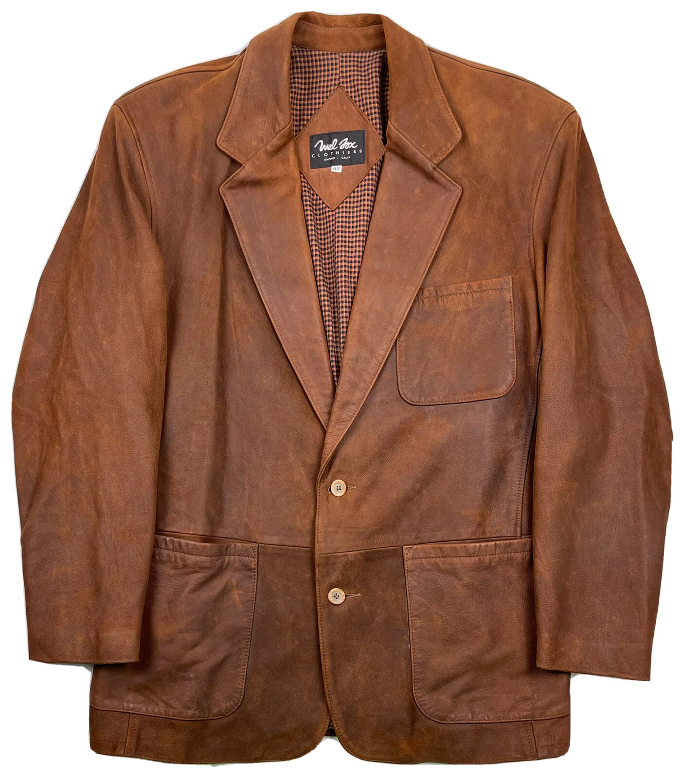 Mel Fox Mens Lined Suede Leather Jacket Sport Coat Bl… - Gem